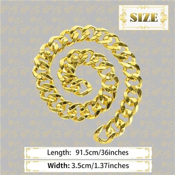 Other | Big Gold Chain Necklace Fake Gold Chain Costume Hip Hop Rapper ...